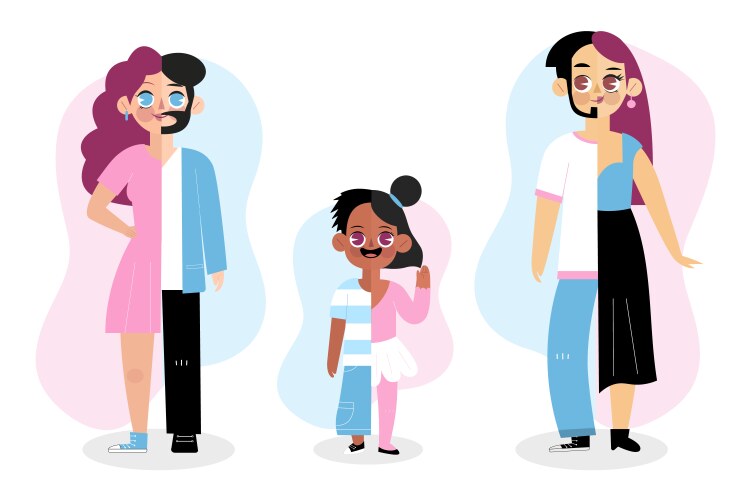 Cartoon transgender person Royalty Free Vector Image