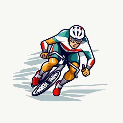 Cyclist on a race white background Royalty Free Vector Image