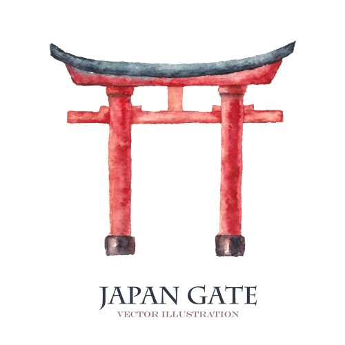 Floating torii shinto gate itsukushima shrine Vector Image