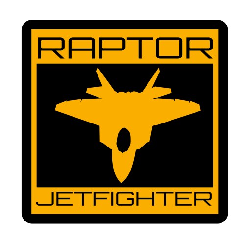 Raptor jet fighter emblem sticker Royalty Free Vector Image