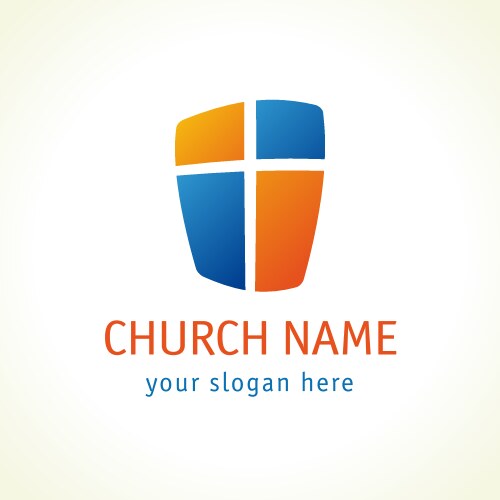 Church cross logo concept Royalty Free Vector Image