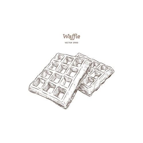 Belgian waffle with honey Royalty Free Vector Image
