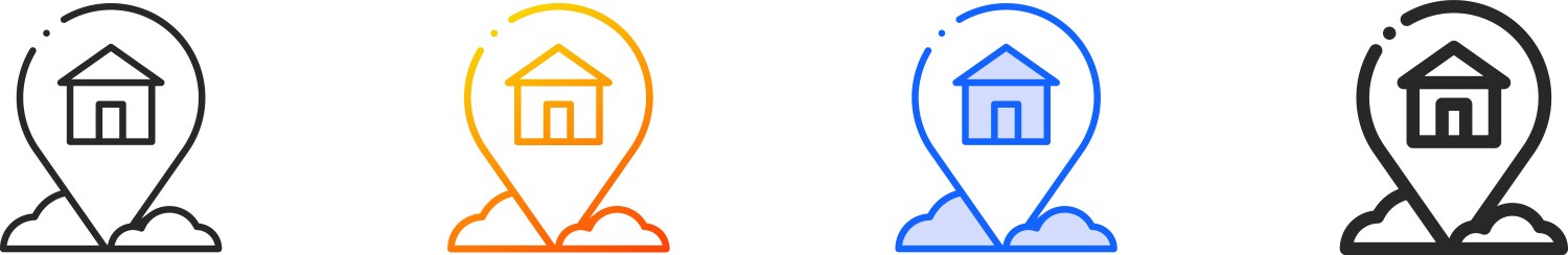 Address book iconthin linear gradient blue stroke Vector Image