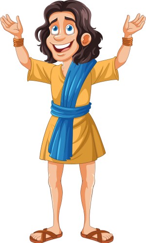 Animated character smiling with open arms Vector Image