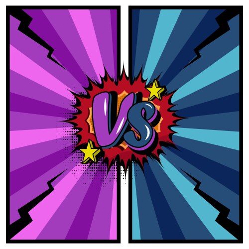Comic Book Versus Classic Pop Art Style Royalty Free Vector