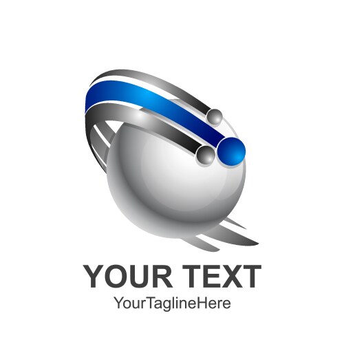 Creative abstract 3d orbit sphere logo design Vector Image