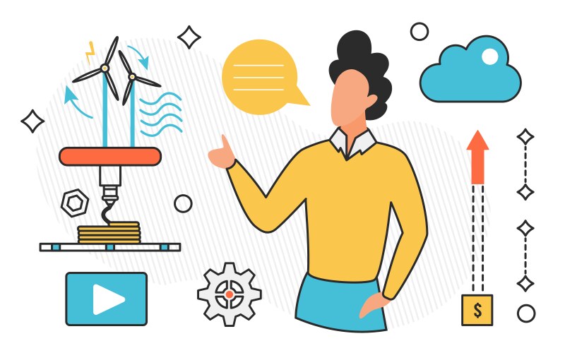 Renewable and non-renewable energy sources poster Vector Image