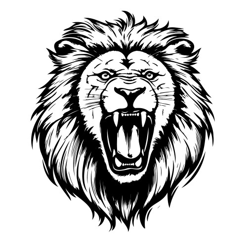 Lion head label Royalty Free Vector Image - VectorStock