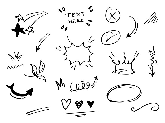 Hands doodles expression gestures human Royalty Free Vector