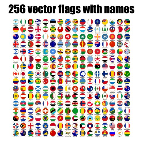 All official national flags of the world Vector Image