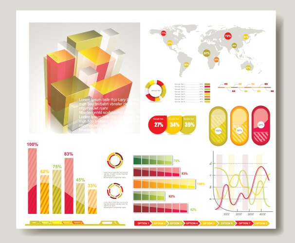 Infographics set and information graphics Vector Image