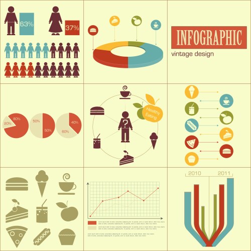 Vintage infographics design Royalty Free Vector Image