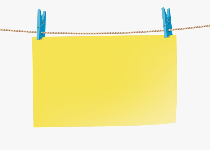 Three blank polaroid frames hanging on a rope Vector Image