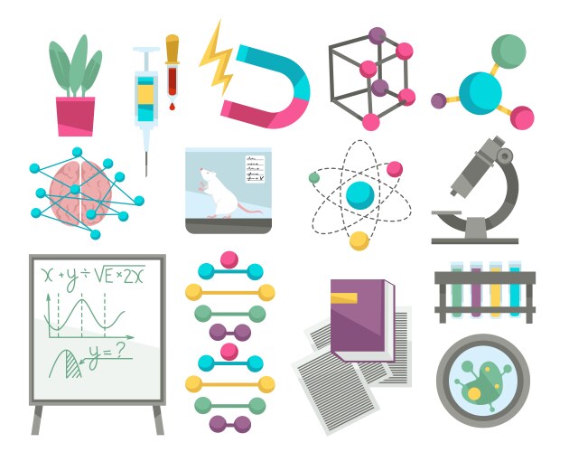 Set lab equipment Royalty Free Vector Image - VectorStock