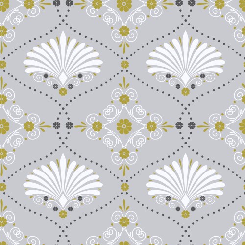 Seamless pattern with white floral ogee Royalty Free Vector