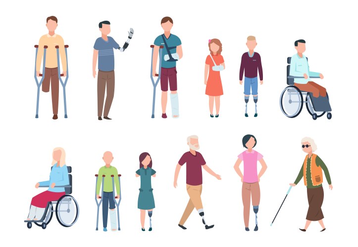 Disabled handicapped people Royalty Free Vector Image