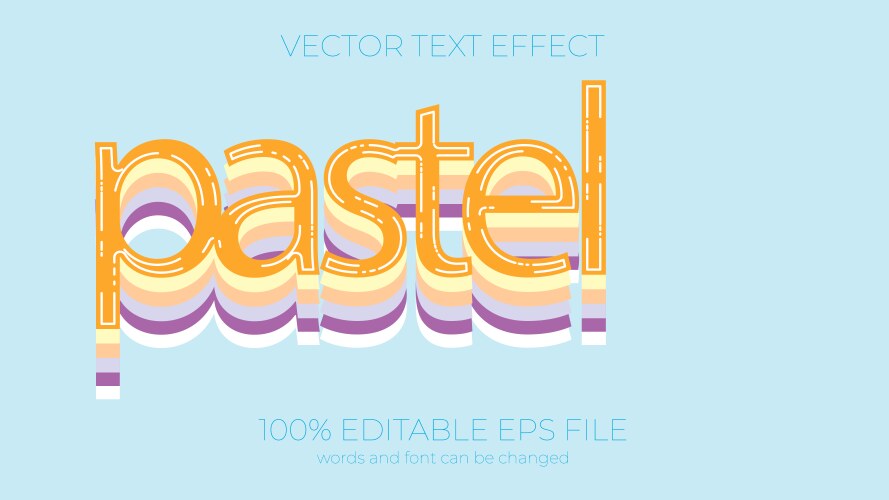 Lollipop text 3d editable font effect Royalty Free Vector