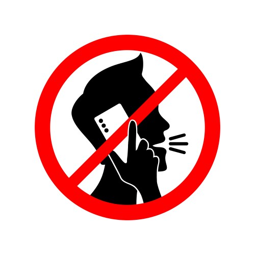 No cell phone sign smartphone icon Royalty Free Vector Image