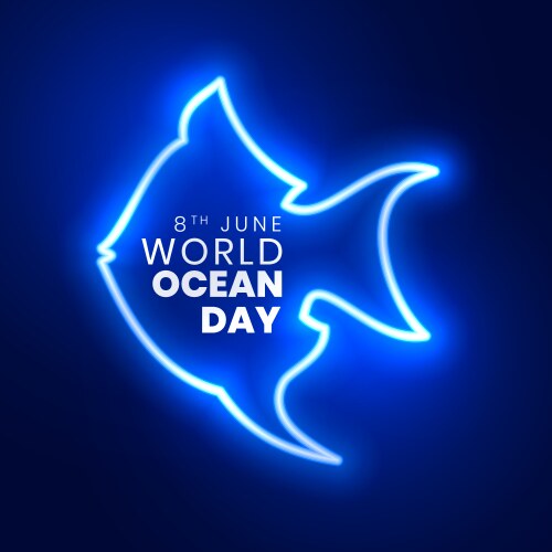8th june world ocean day background with whale Vector Image