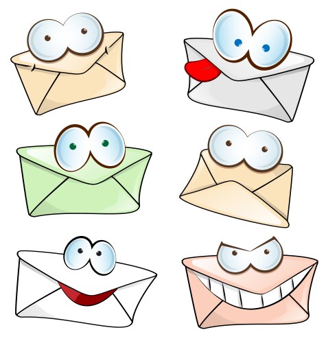 Smartphone cartoon character with envelope clip Vector Image