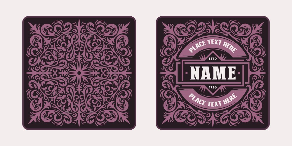Template decorative small rectangular label Vector Image
