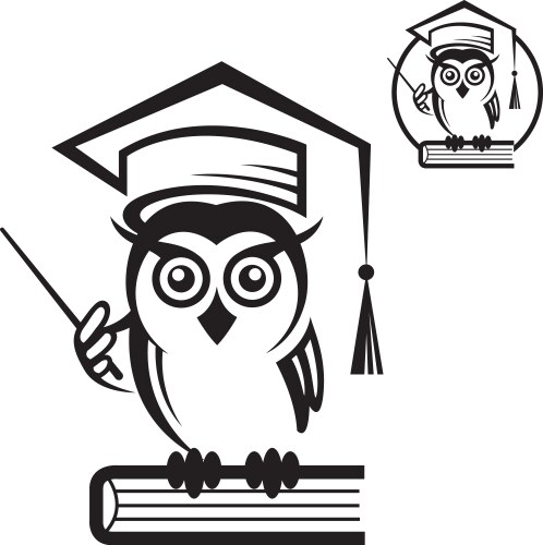 Wisdom owl hand drawn sketch icon Royalty Free Vector Image