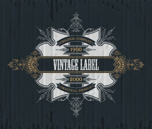 Vintage label on wooden background Royalty Free Vector Image