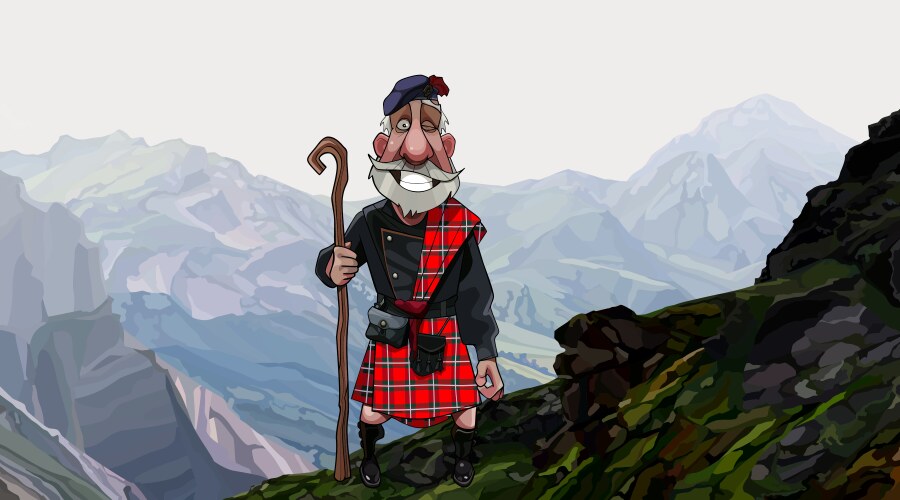 Funny cartoon character briton Royalty Free Vector Image