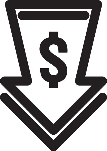 Money icon on white background dollar and cash Vector Image