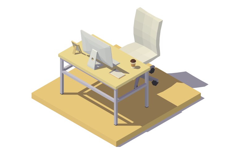 Isometric interior office workplace composition Vector Image
