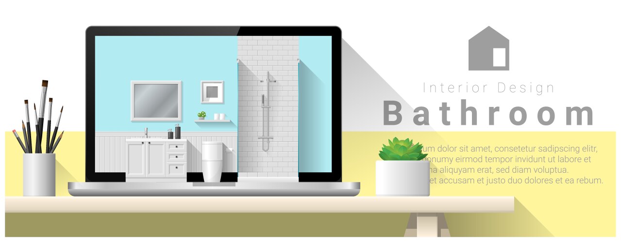 Elements for bathroom interior Royalty Free Vector Image