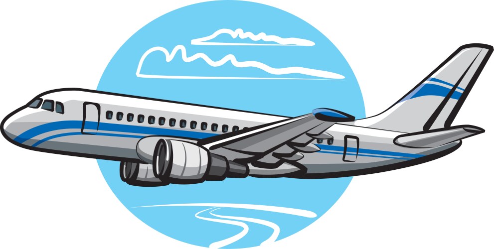 Airplane graphic on travel brochure Royalty Free Vector