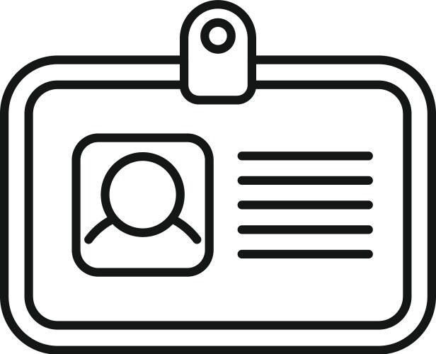 Id card form icon flat new member Royalty Free Vector Image