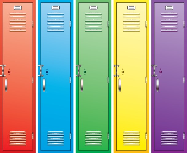 Red school lockers Royalty Free Vector Image - VectorStock