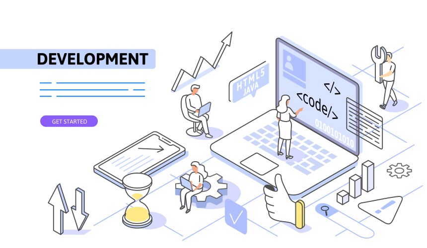 Web Development Coding And Programming Creation Vector Image