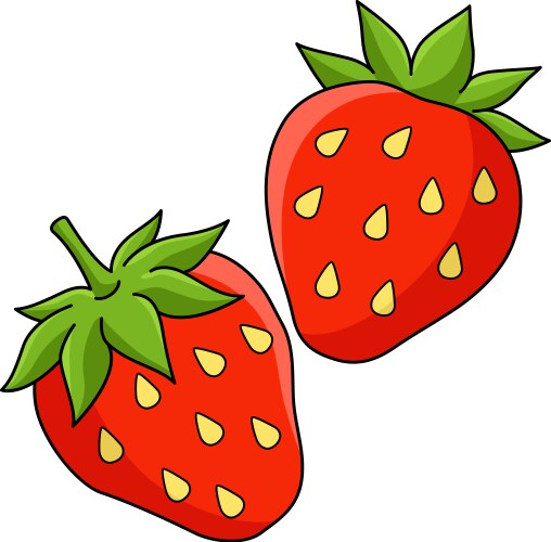 Raspberry fruit cartoon colored clipart Royalty Free Vector
