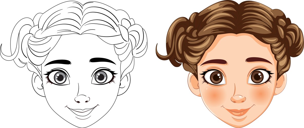 A rabbit before and after coloring Royalty Free Vector Image