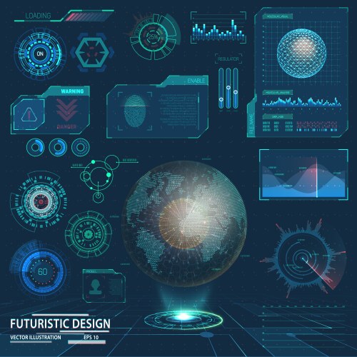 Futuristic user interface hud Royalty Free Vector Image