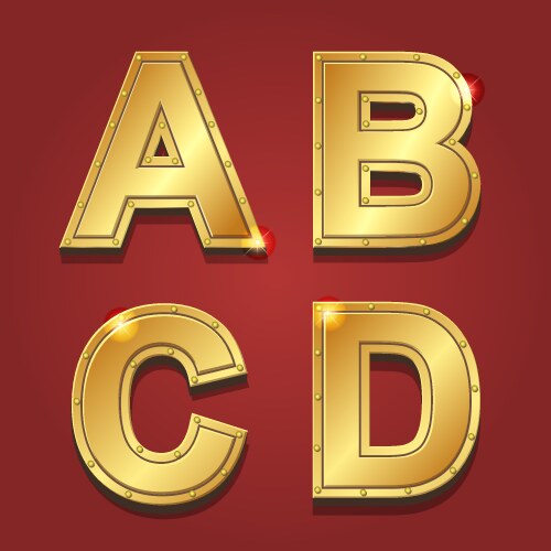 Gold gradient font effect Royalty Free Vector Image
