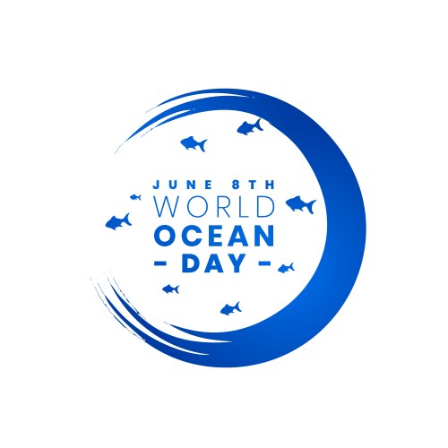 International ocean day background with aquatic Vector Image