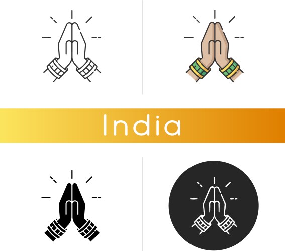 Namaskar logo Vector Images & Graphics for Commercial Use | VectorStock