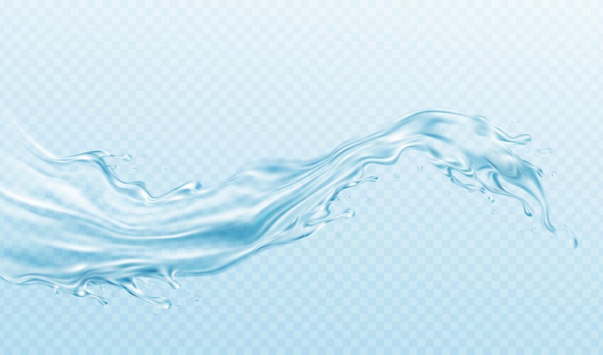 Set water splashes and flows Royalty Free Vector Image