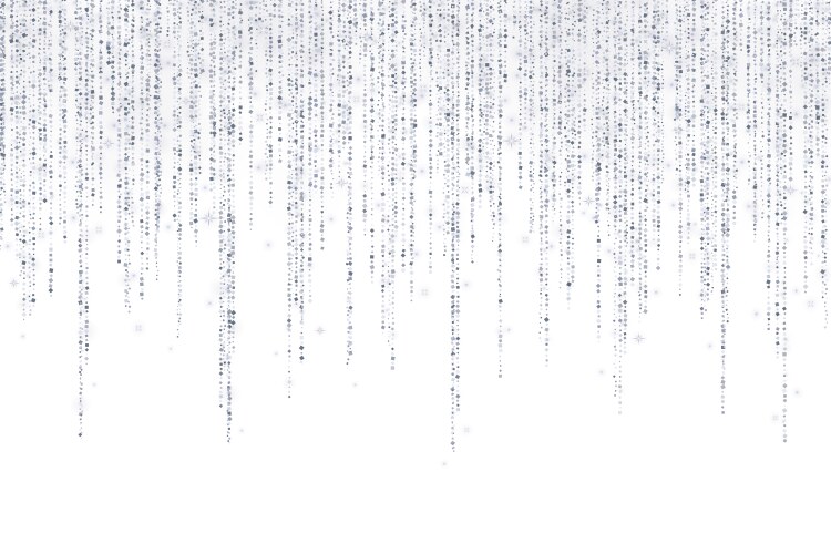 Falling in lines silver glitter confetti Vector Image