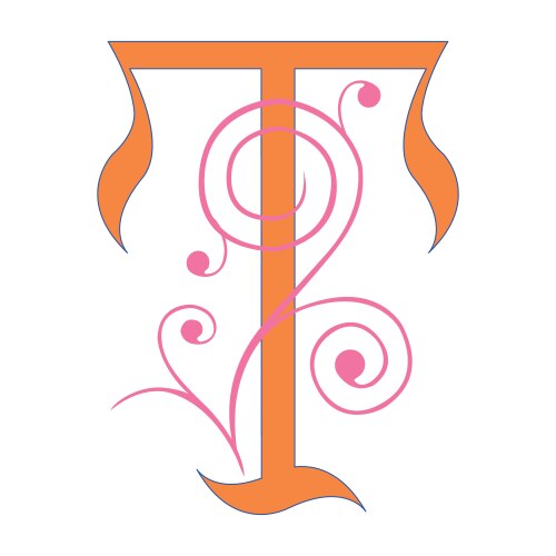 Art spring initial caps font capital letter r Vector Image