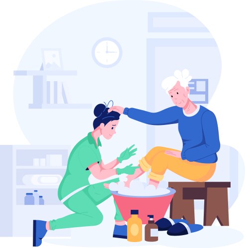 Elderly bath Royalty Free Vector Image - VectorStock