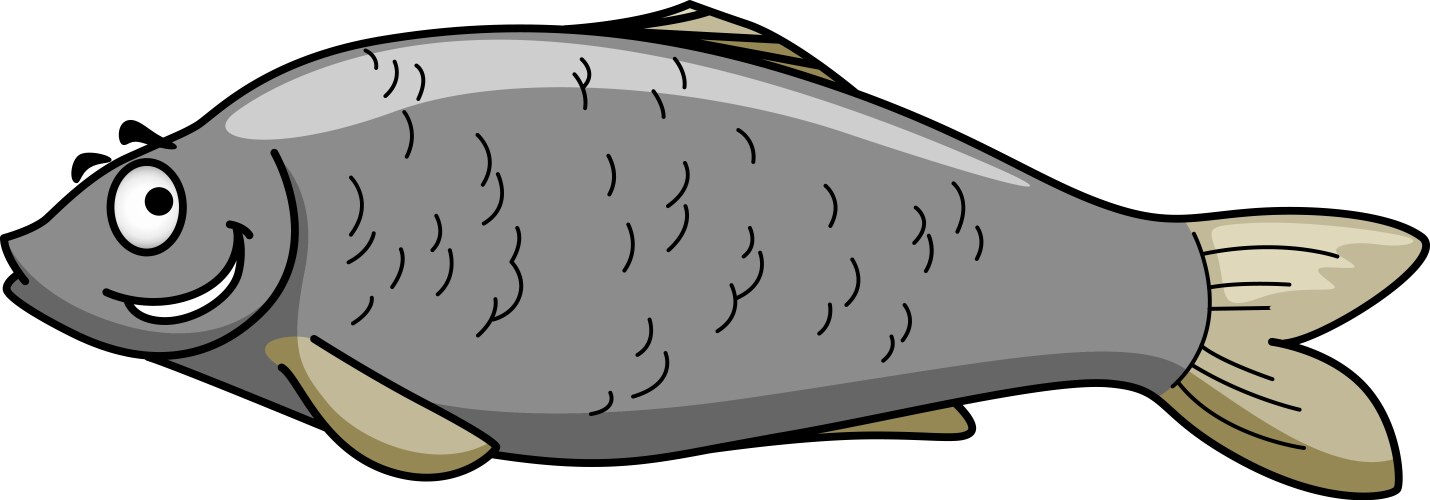 Big fish cartoon character Royalty Free Vector Image
