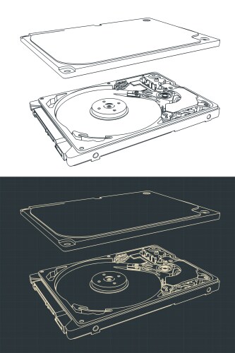 Nvme m2 ssd drawings Royalty Free Vector Image