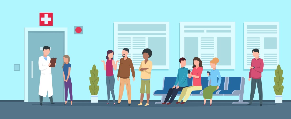 Hospital queue Royalty Free Vector Image - VectorStock