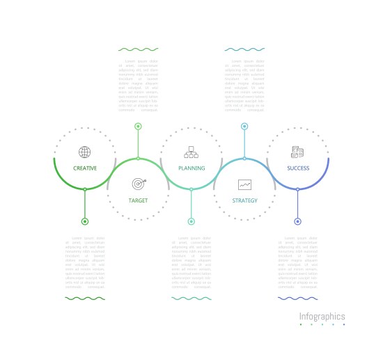 Infographic 5 options design elements Royalty Free Vector