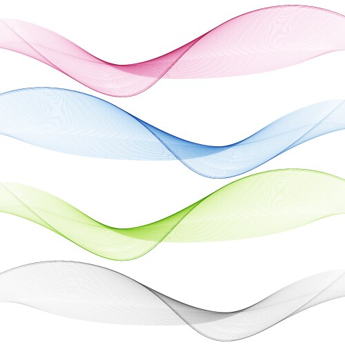 Set of color wave Royalty Free Vector Image - VectorStock